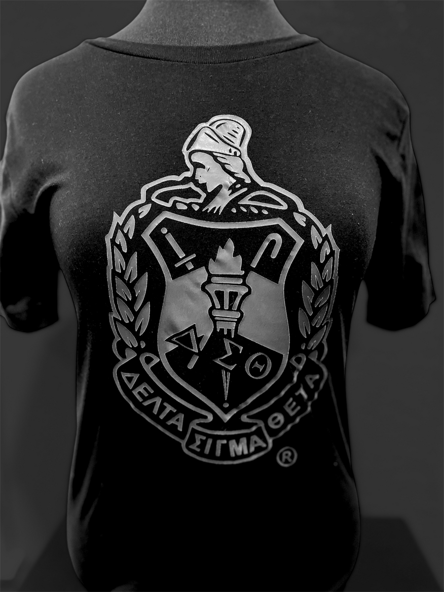BLACK ON BLACK DST SHIELD TEE – Z's Custom Creations